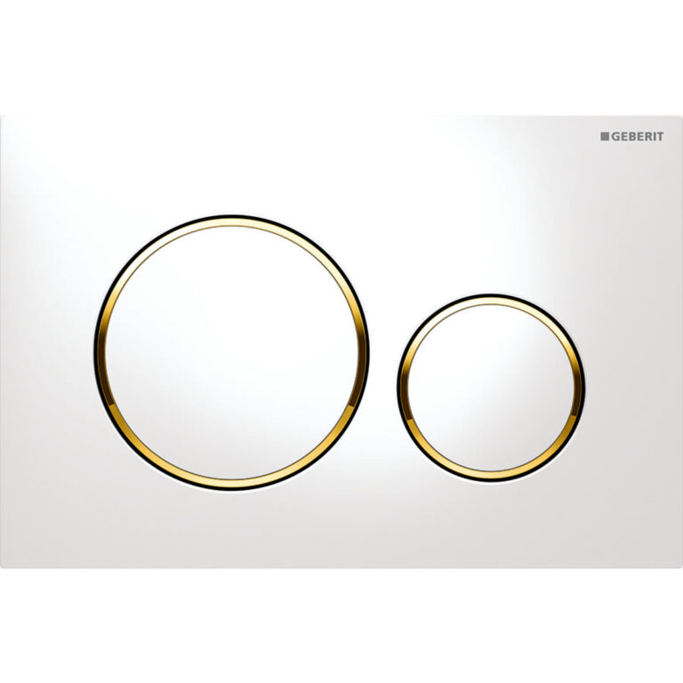 Geberit actuator plate Sigma20 for dual flush: white / gold-plated ...